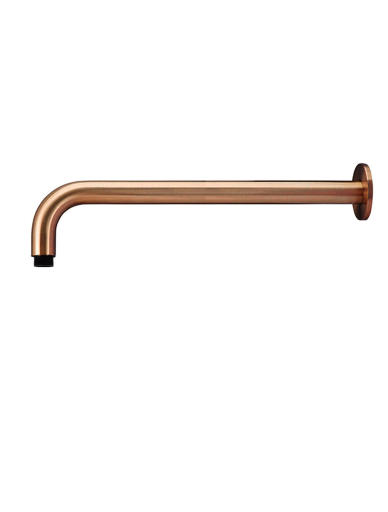 Round Wall Shower Curved Arm 400mm - Lustre Bronze (MA09-400-PVDBZ) | Meir