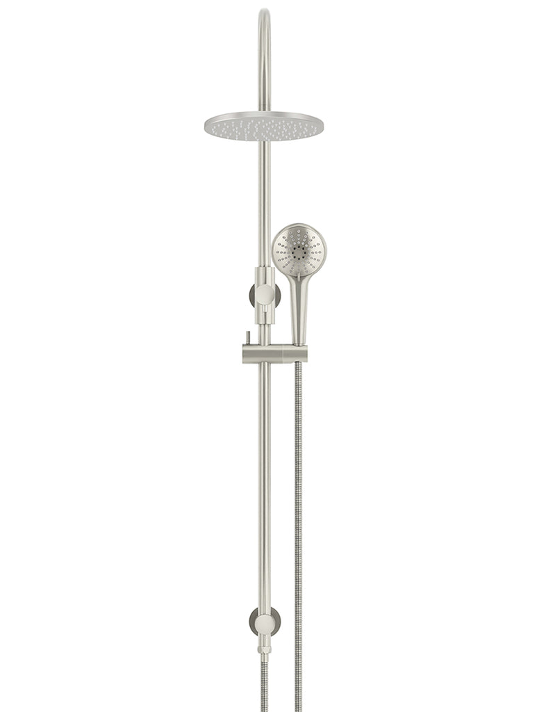 Round Gooseneck Shower Set with 200mm rose, Three-Function Hand Shower - Default Title (MZ0904 ...