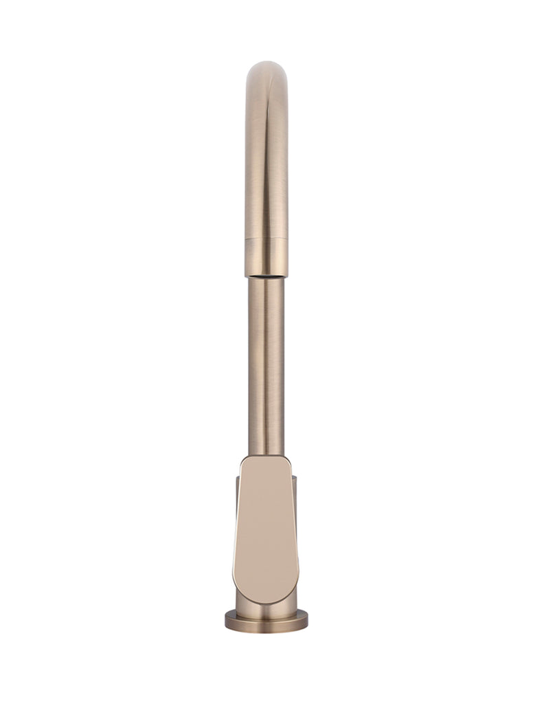 Round Gooseneck Kitchen Mixer Tap with Paddle Handle - Default Title ...