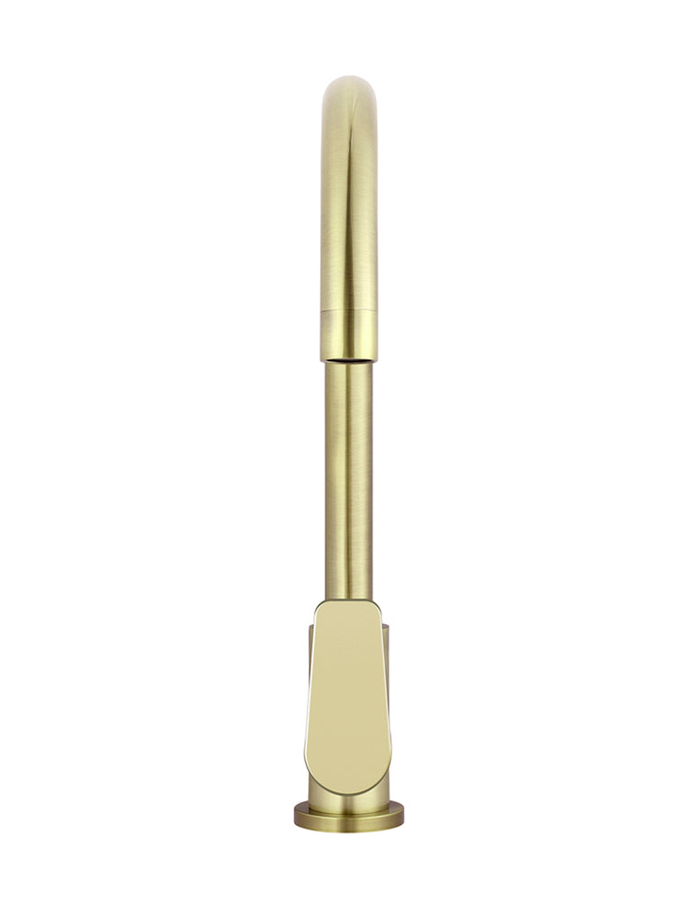 Round Gooseneck Kitchen Mixer Tap with Paddle Handle - Default Title ...
