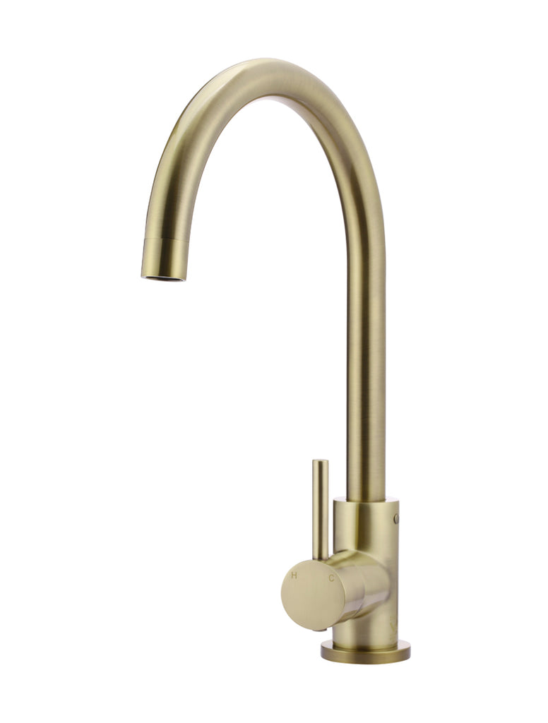 Round Gooseneck Kitchen Mixer Tap - Default Title (MK03-PVDBB) | Meir